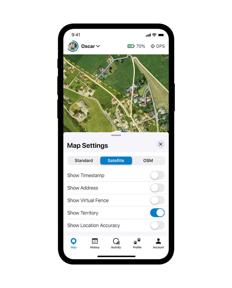 Wat is de gele zone op de kaart? – Tractive Help Center